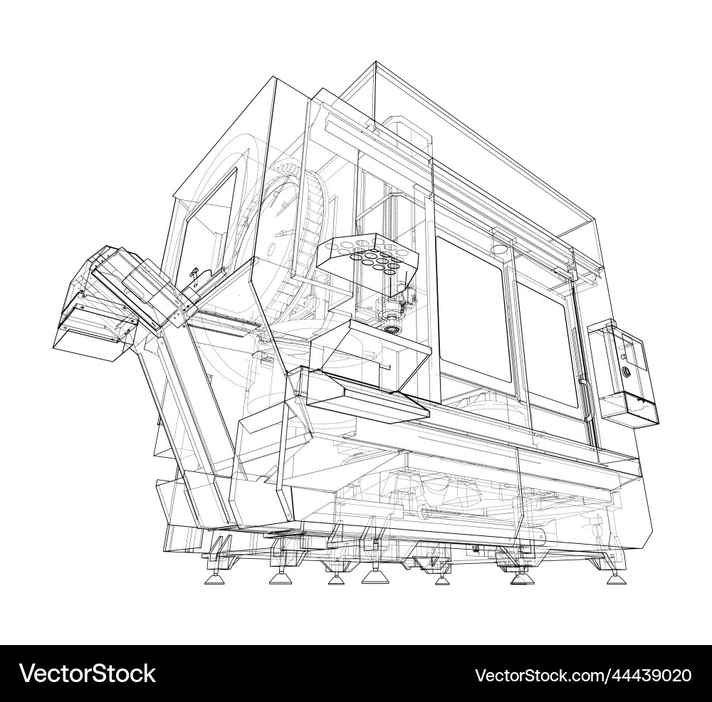 Metalworking cnc milling machine Royalty Free Vector Image