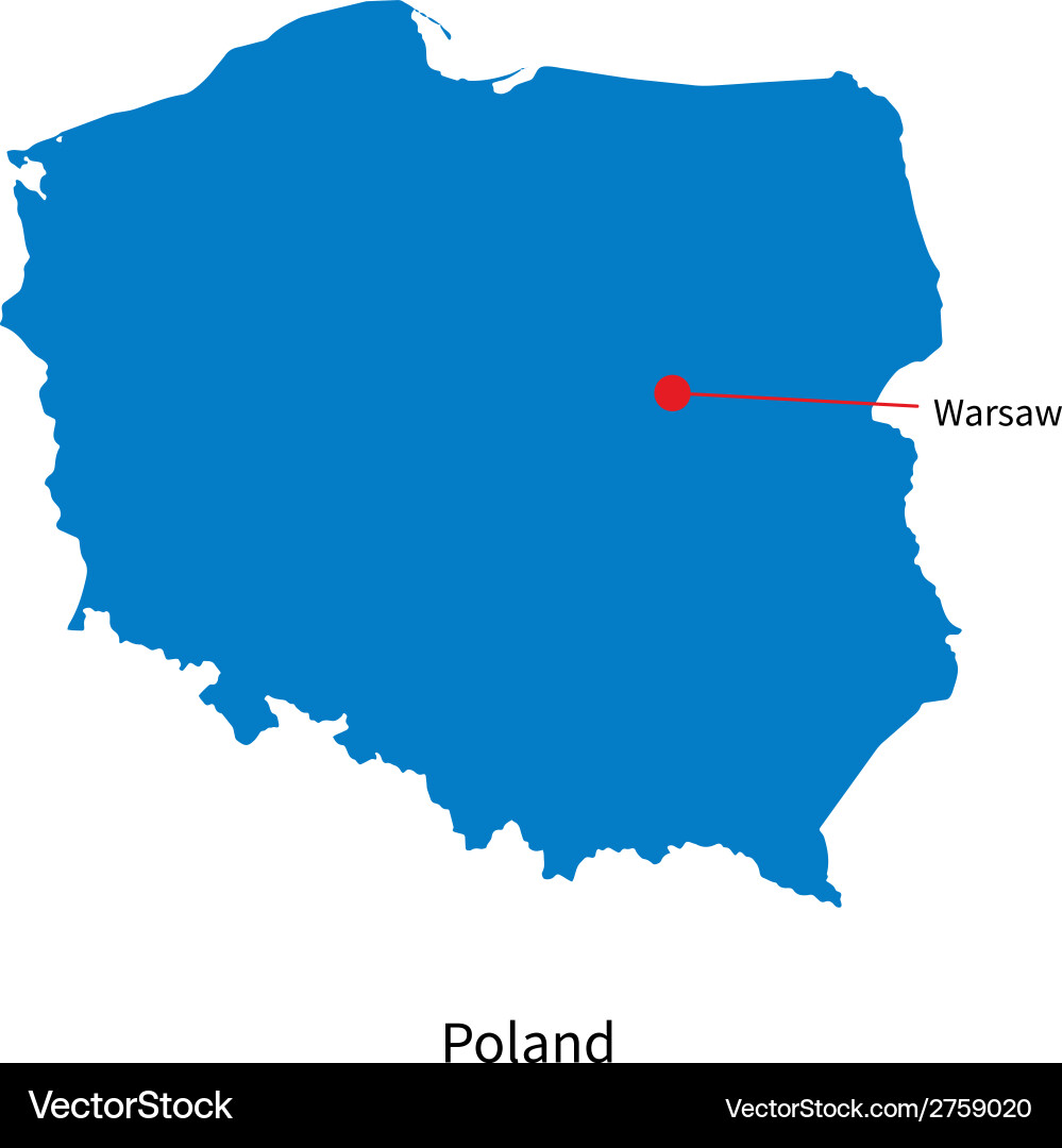Poland Map with Warsaw Capital Royalty Free Vector Image