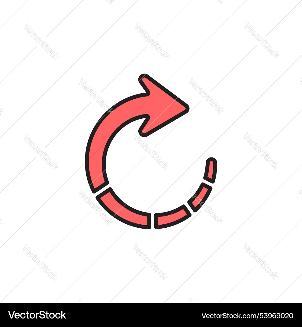 Reset colored icon on white background Royalty Free Vector