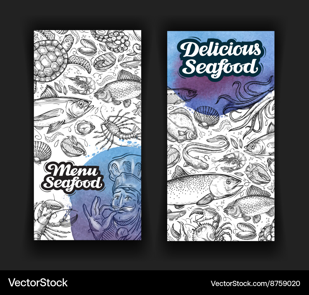 Seafood template design menu restaurant or diner Vector Image