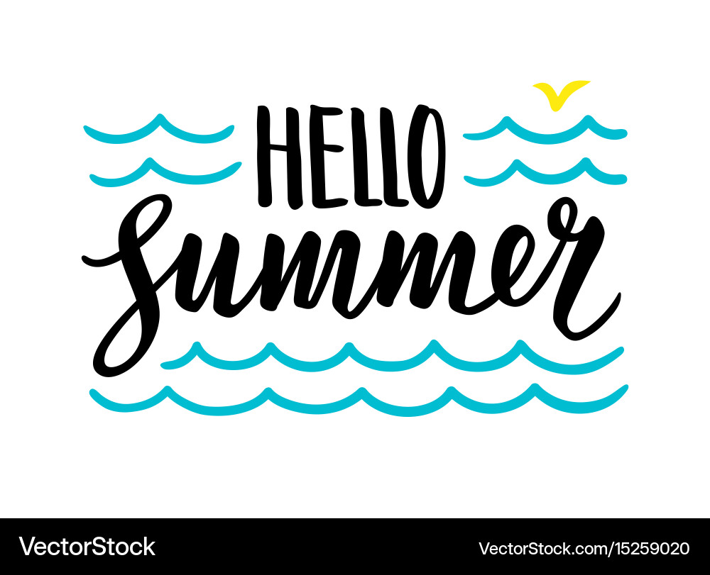 Summer calligraphic lettering Royalty Free Vector Image