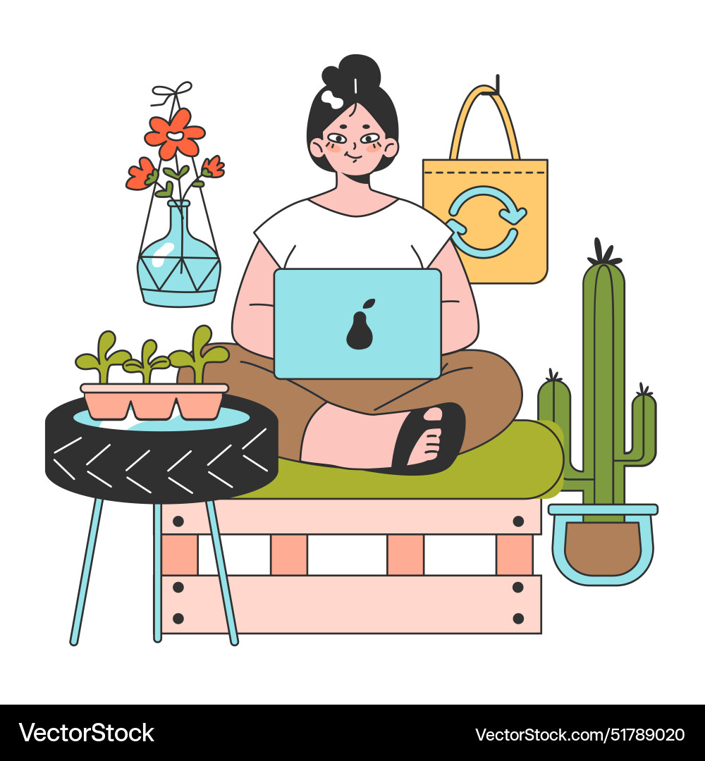 Upcycling process and technique of reuse Vector Image