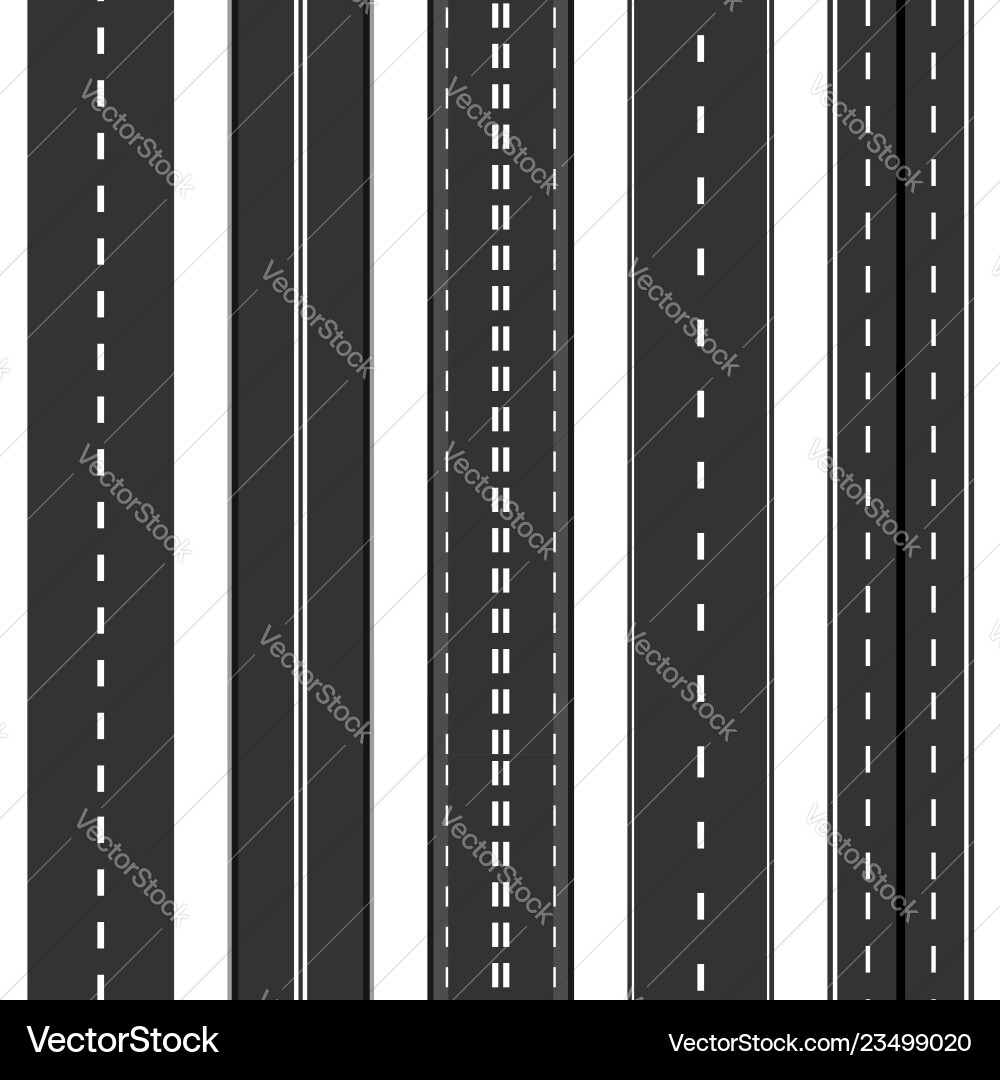 Vertical highway seamless roads collection Vector Image