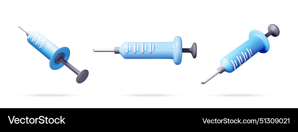 3d set of syringe icon isolated Royalty Free Vector Image