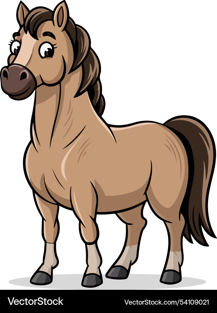 A cartoon of horse Royalty Free Vector Image - VectorStock