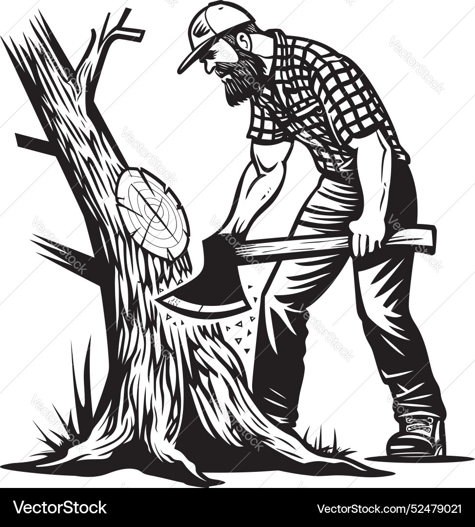 Axe master symbol woodland conqueror crest timber Vector Image