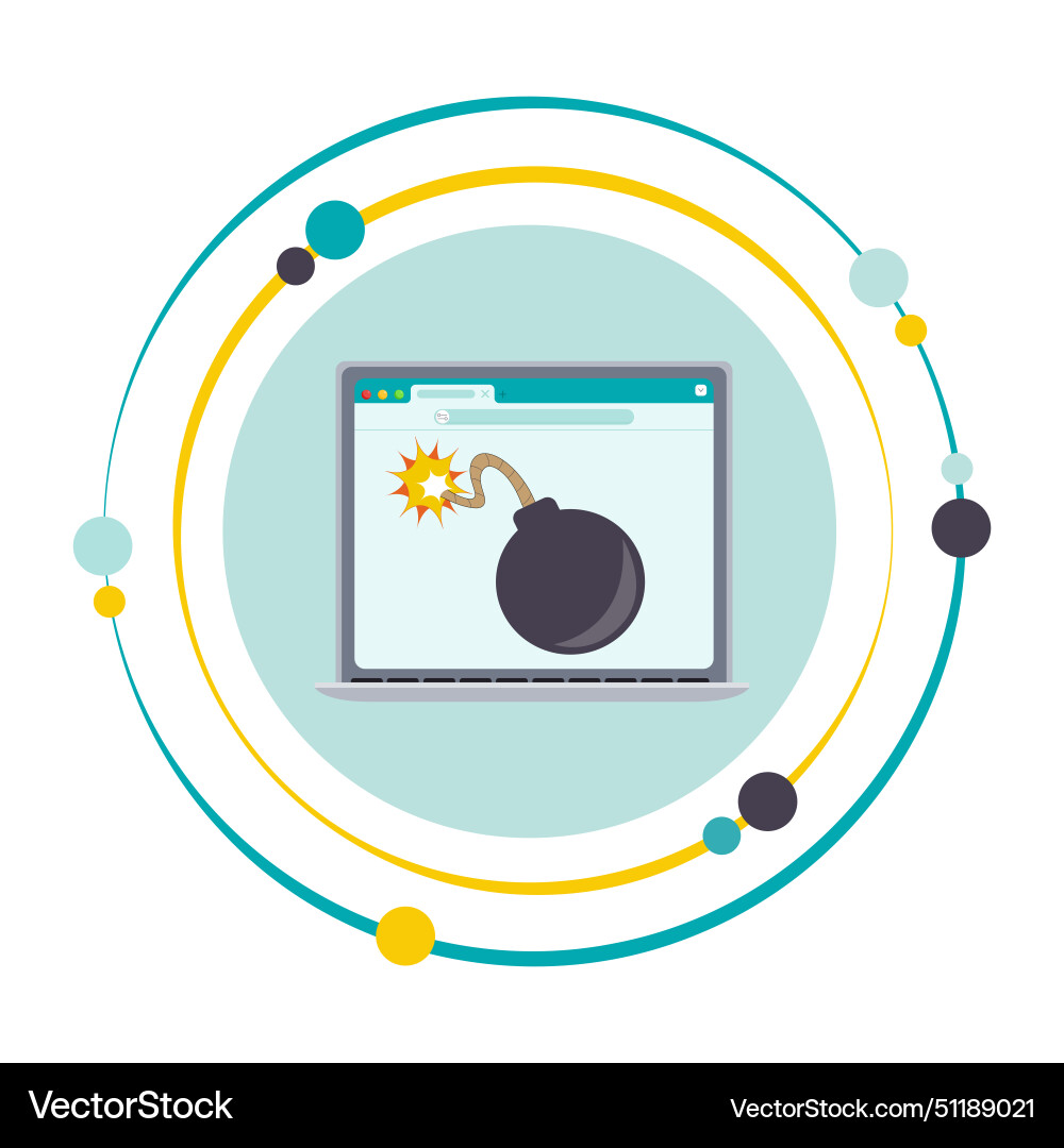 Bomb laptop icon Royalty Free Vector Image - VectorStock