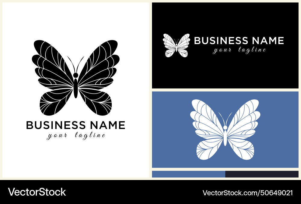 Butterfly line logo template Royalty Free Vector Image