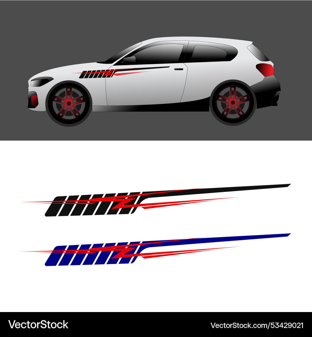 Car body template sticker Royalty Free Vector Image