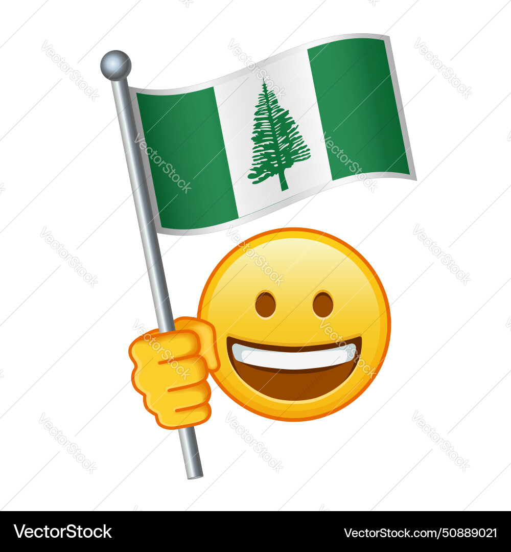 Emoji with norfolk island flag large size Vector Image