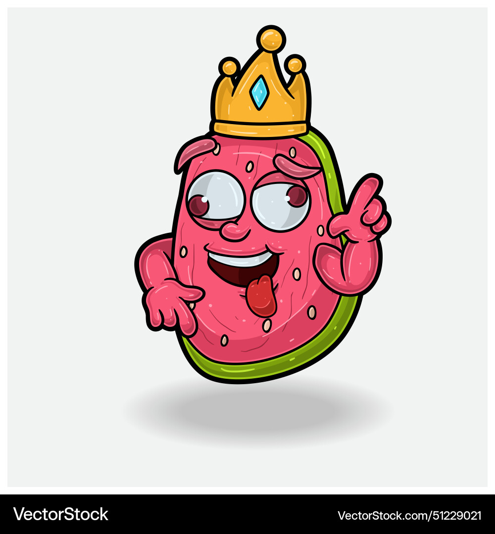 Guava fruit with crazy expression Royalty Free Vector Image