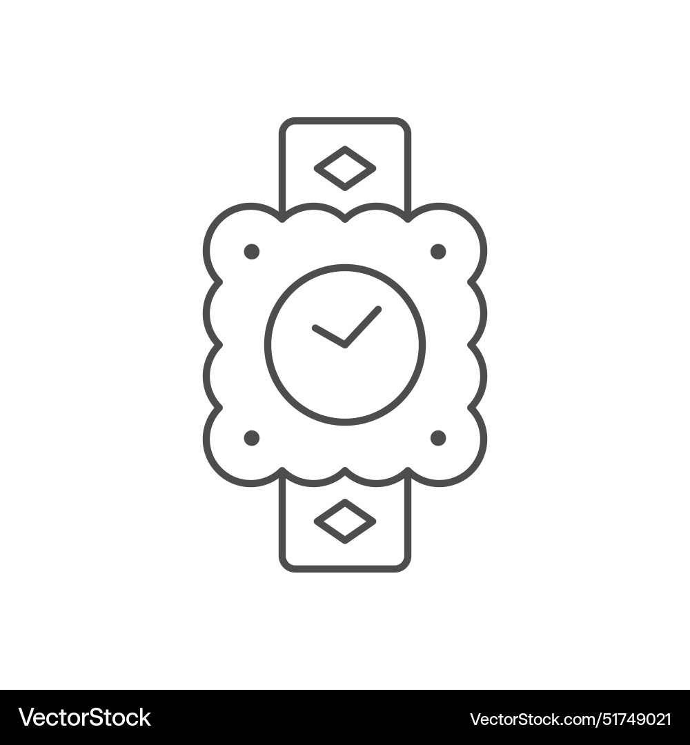 Jewelry watch line outline icon Royalty Free Vector Image