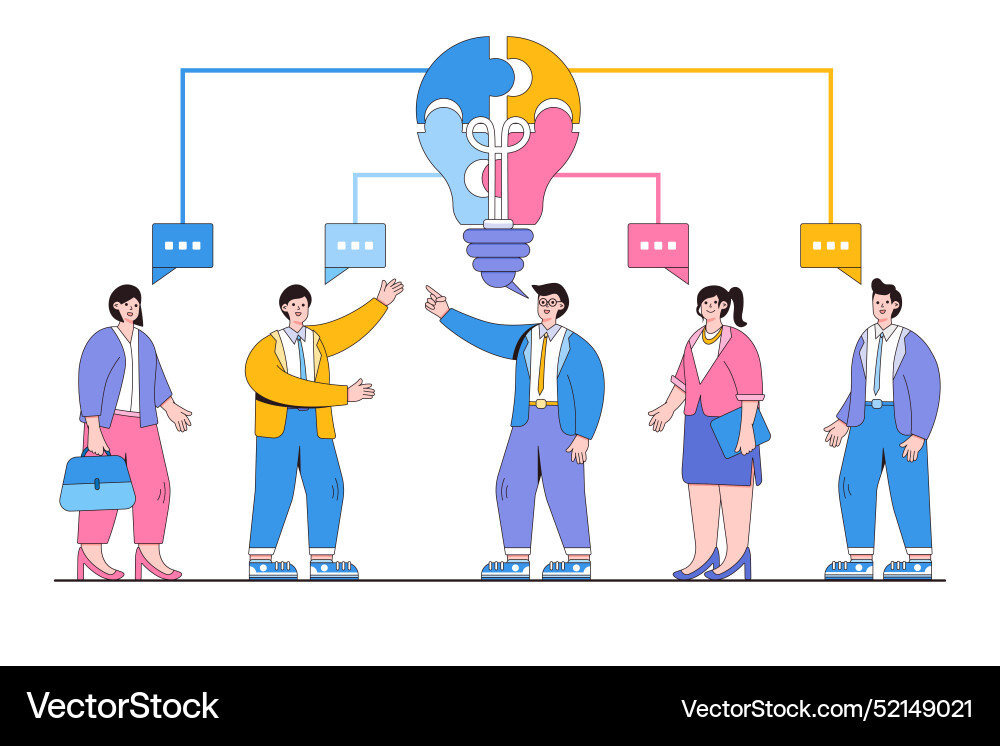 Meeting discussion or conference to get solution Vector Image