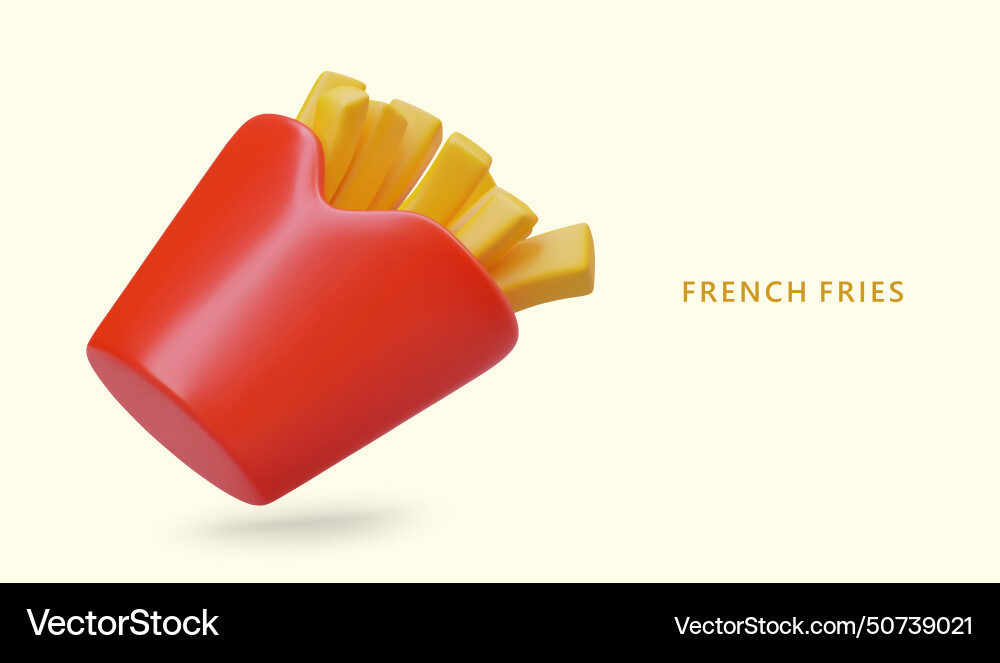 Salty crispy potato fast food red package full Vector Image