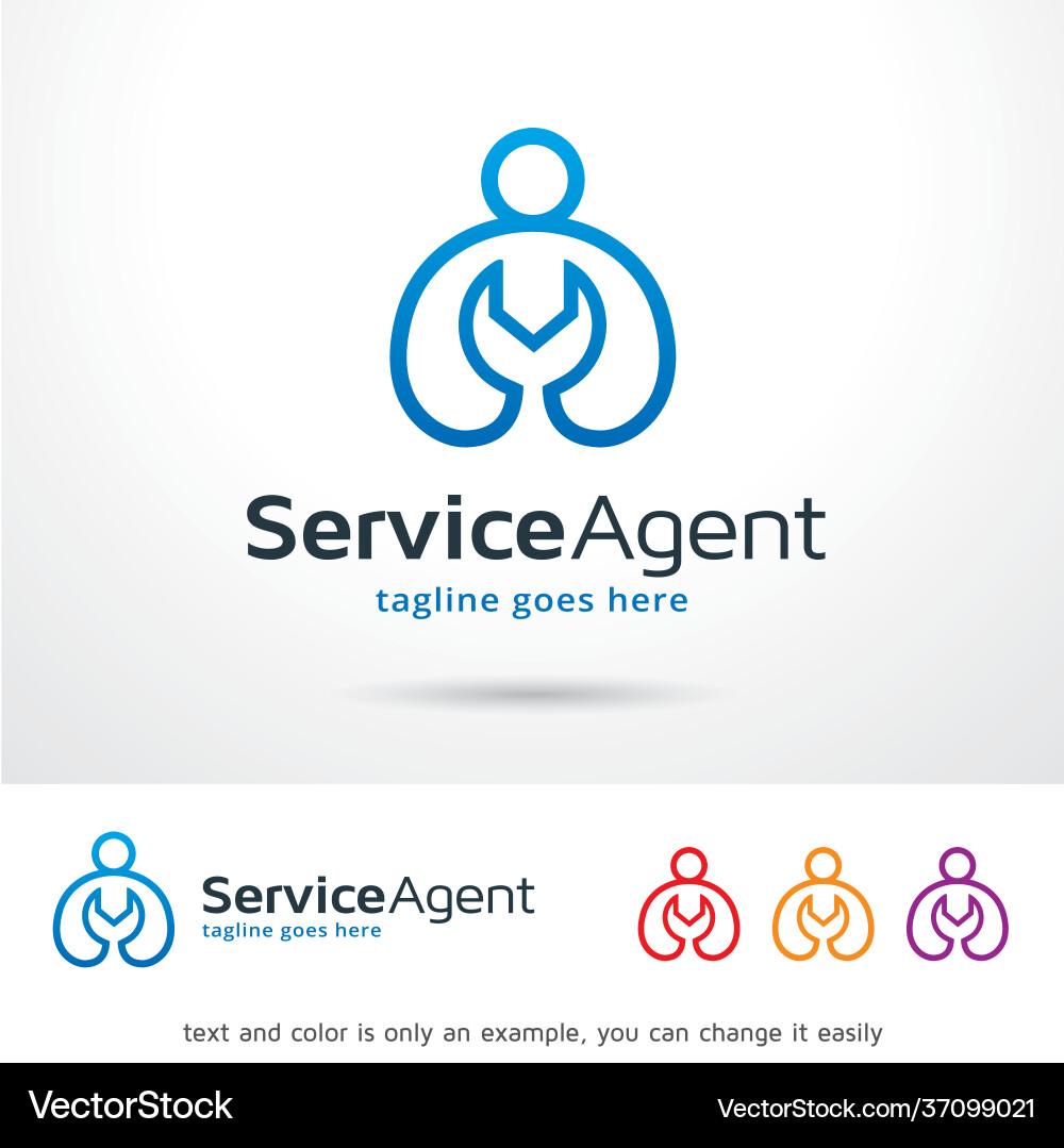 Service Logo Vorlage Lizenzfreies Vektorbild