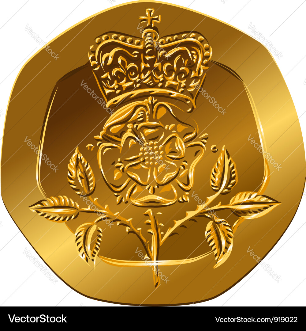 British money gold coin Royalty Free Vector Image