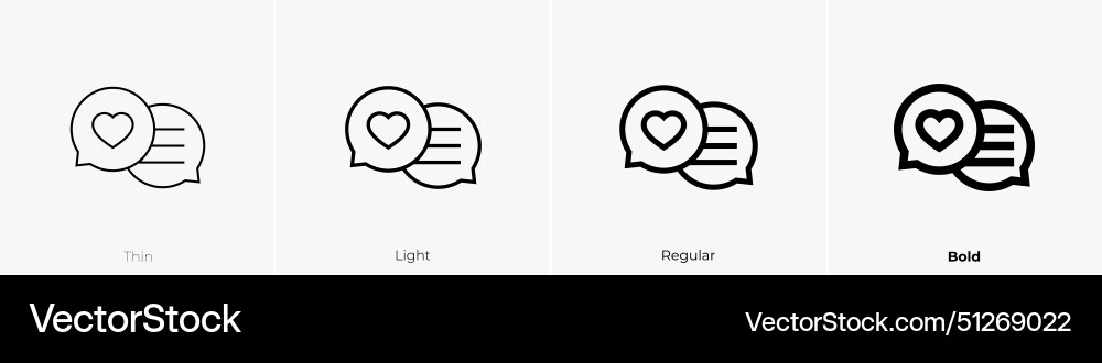 Communication icon thin light regular and bold Vector Image