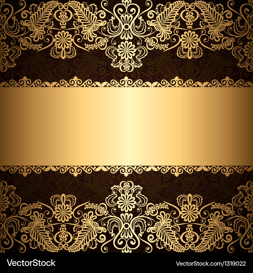 Gold patter border Royalty Free Vector Image - VectorStock