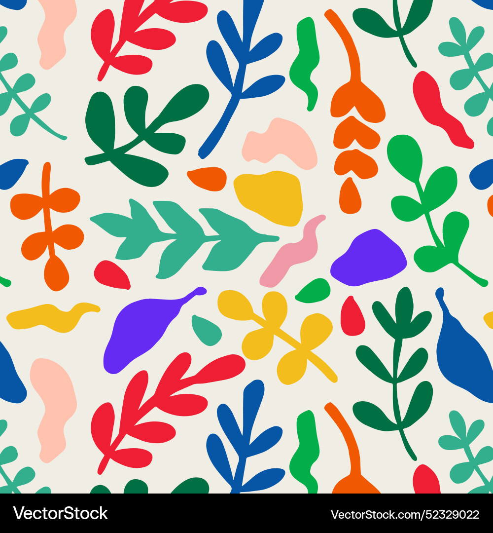 Hand drawn colorful matisse pattern design Vector Image