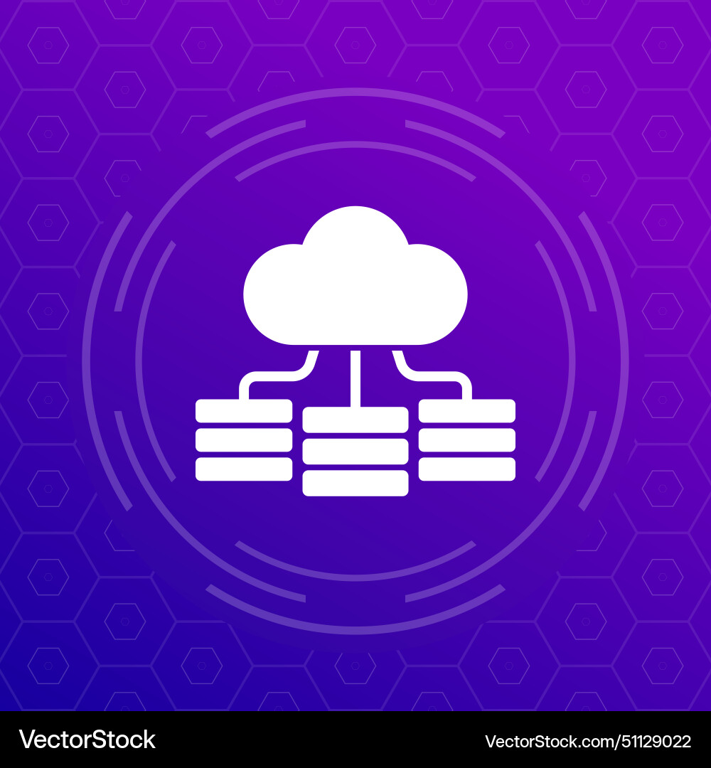 Infrastructure icon with cloud Royalty Free Vector Image