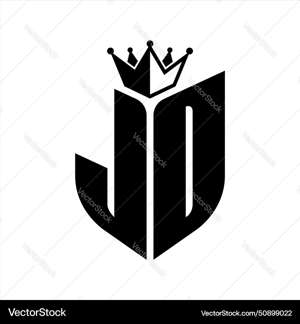 Jd letter monogram with shield shape crown Vector Image