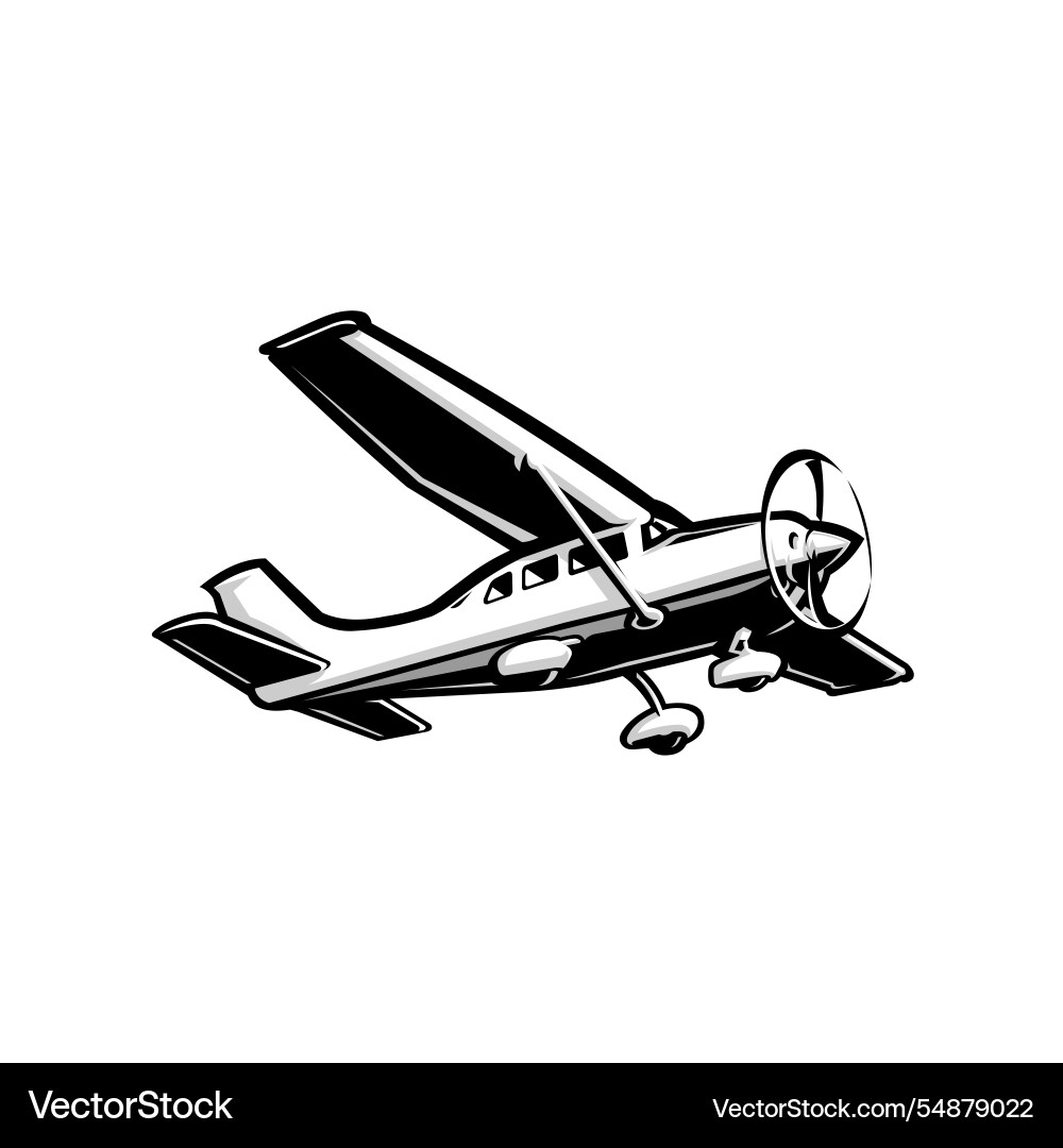 Light aircraft small plane propeller Royalty Free Vector