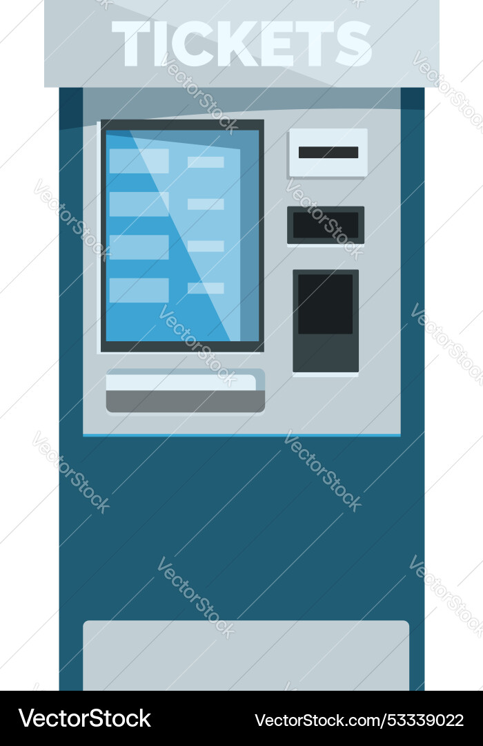 Modern ticket machine issuing tickets for public Vector Image