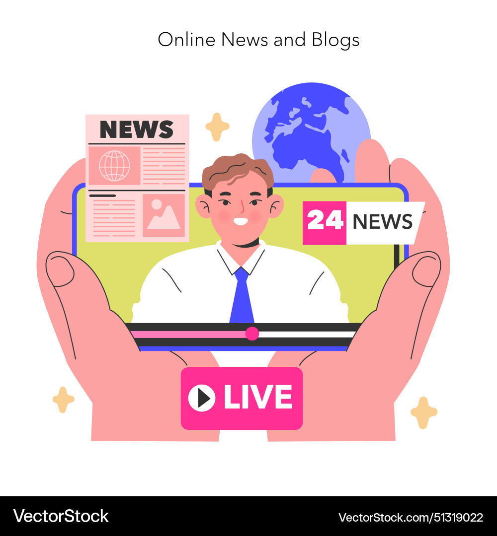 Online news and blogs concept a digital newsreader