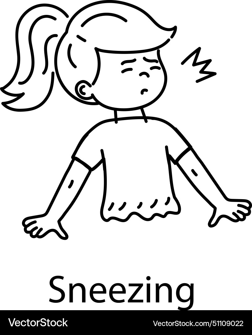 Sneezing Royalty Free Vector Image - VectorStock