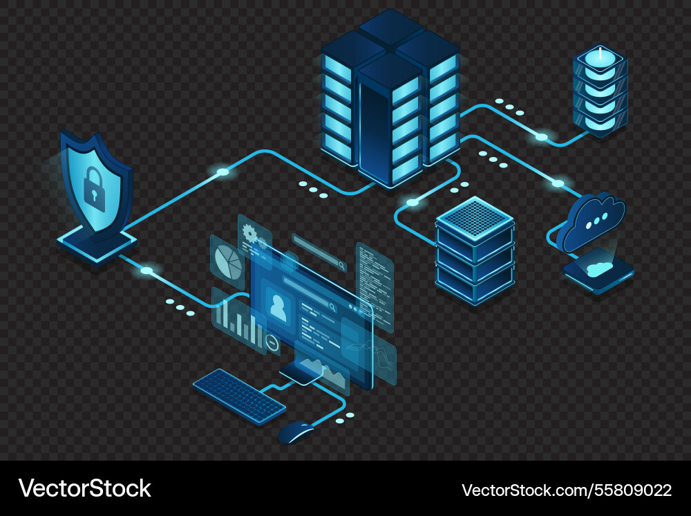 Vpn protection with a shield virtual private Vector Image