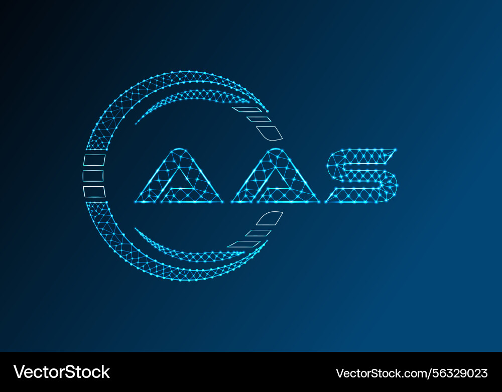 AAS Low Poly Letter Logo Royalty Free Vector Image