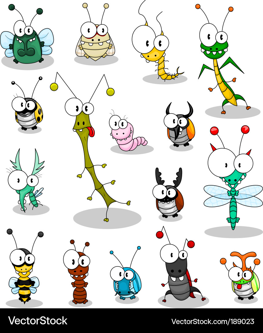 Cartoon insects Royalty Free Vector Image - VectorStock