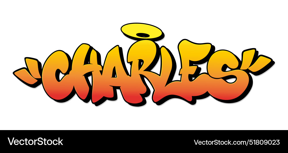 Charles name in graffiti style Royalty Free Vector Image
