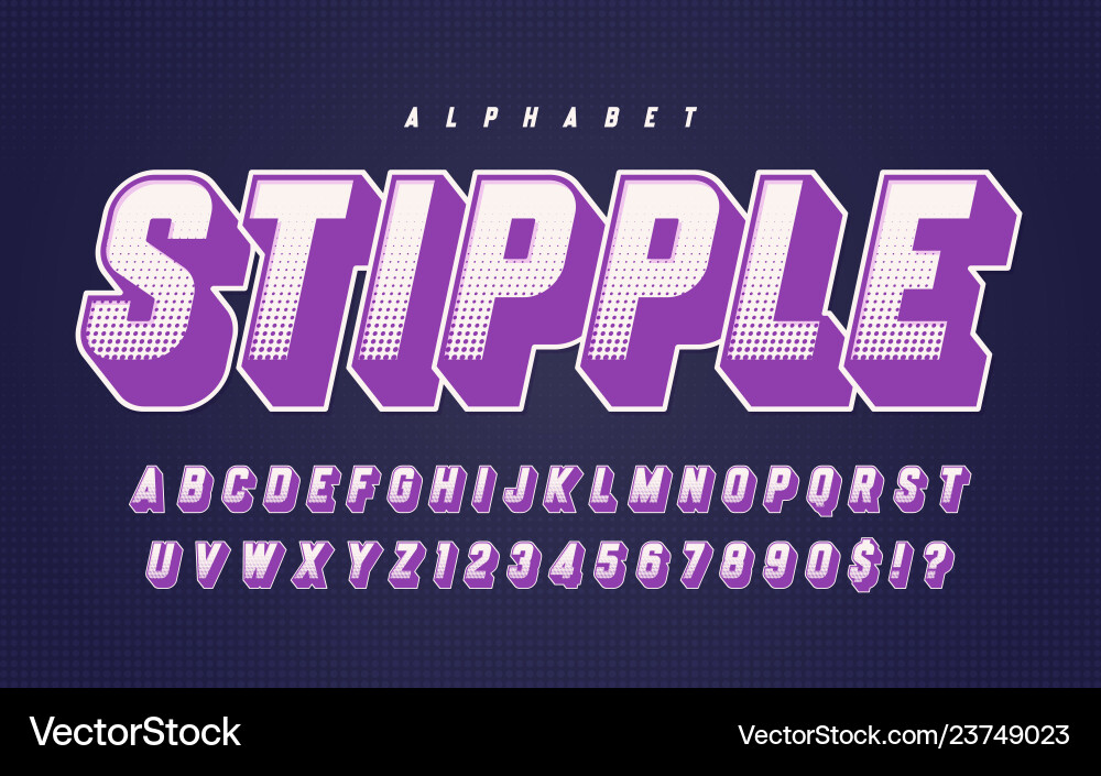 Colorful halftone styled uppercase letters Vector Image