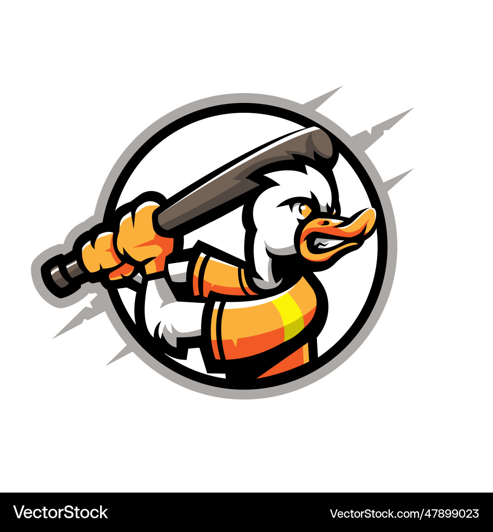 Duck sport mascot logo Royalty Free Vector Image