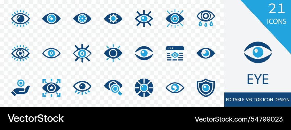 Eye solid icon set Royalty Free Vector Image - VectorStock