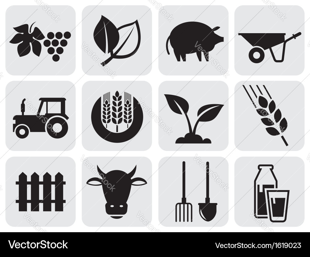Farming icons Royalty Free Vector Image - VectorStock