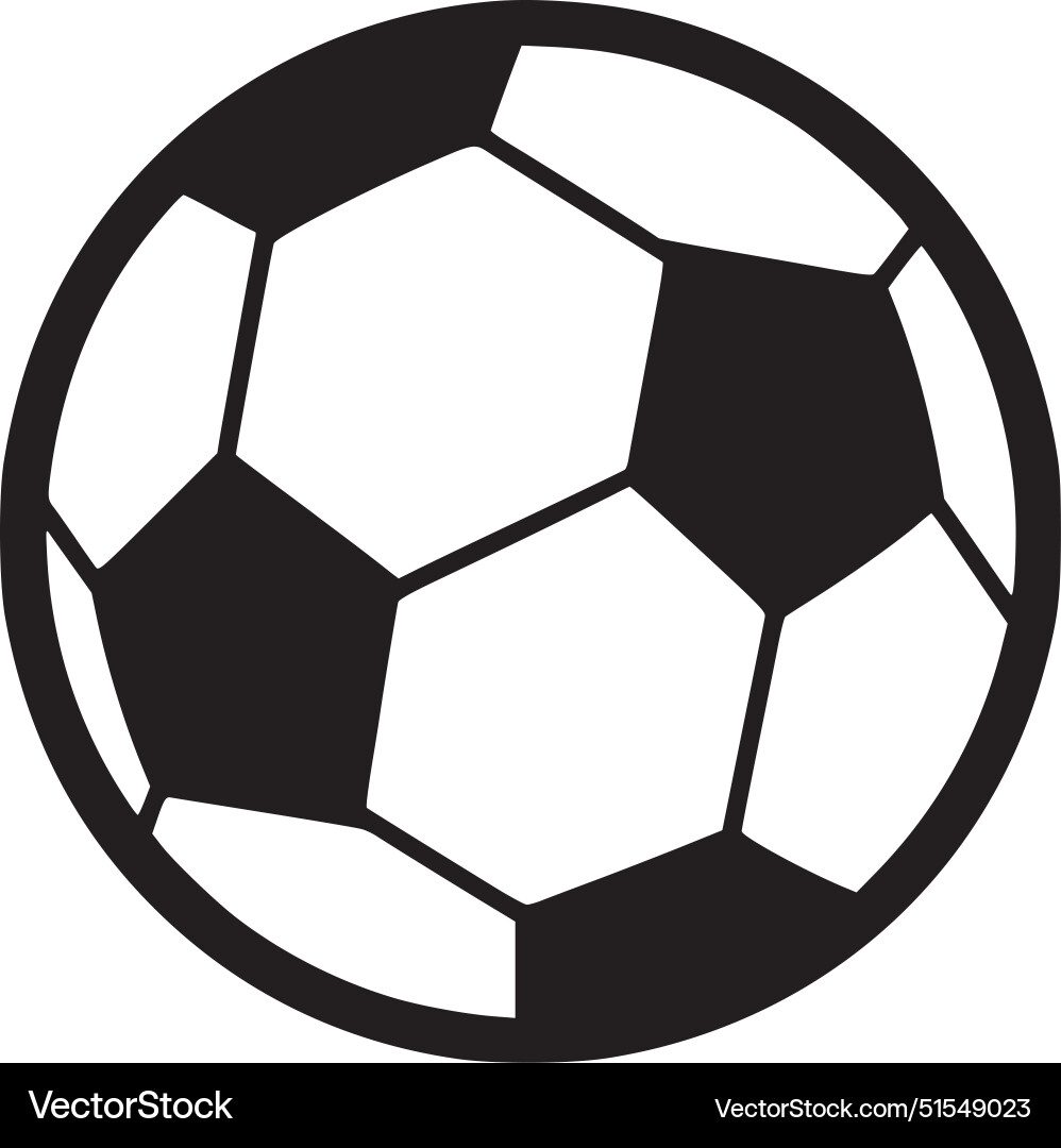Football - black and white Royalty Free Vector Image