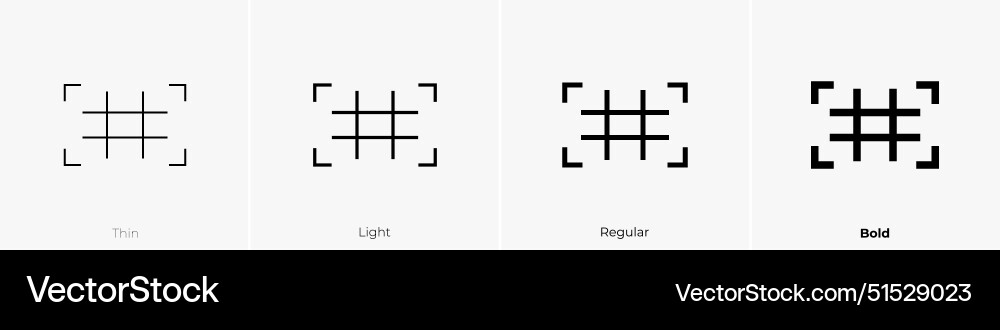 Framing icon thin light regular and bold style Vector Image