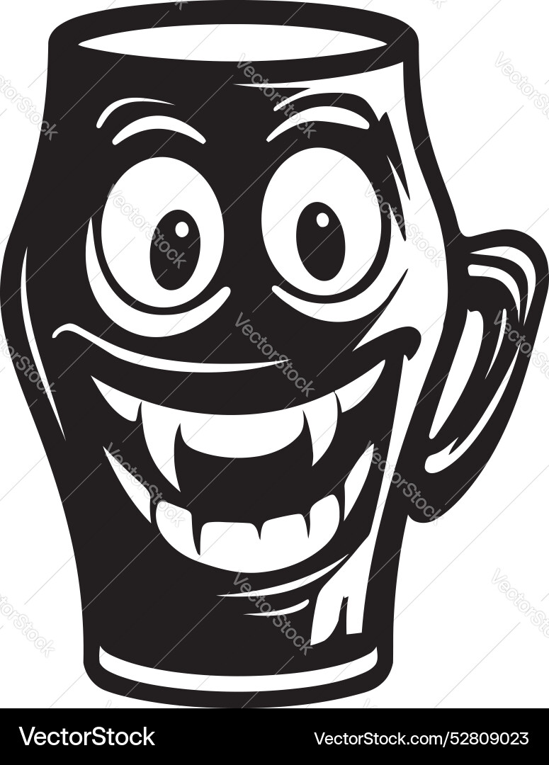 Grinning goodness logo icon for smile beer mug Vector Image