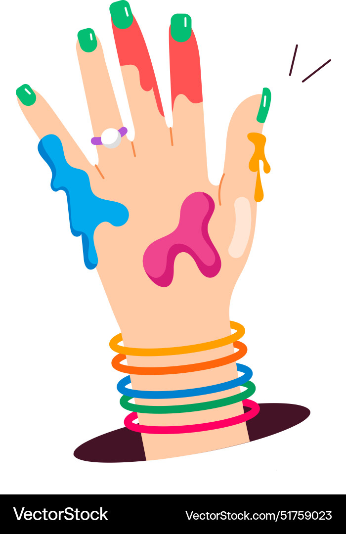 Latest flat sticker of holi hand Royalty Free Vector Image