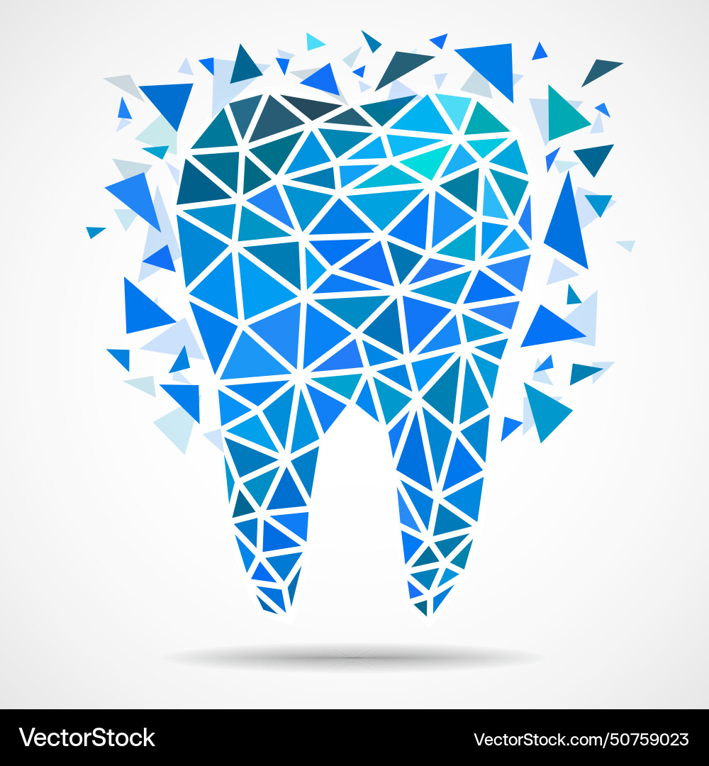 Polygonal tooth isolated on white background Vector Image