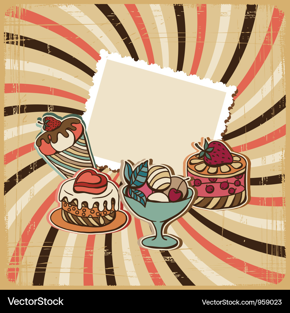 Retro Cake Background Royalty Free Vector Image