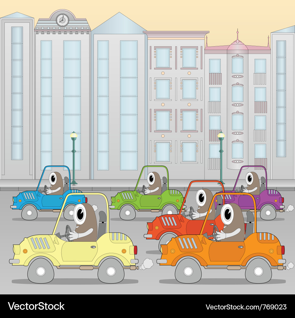 Traffic Jam Scene Royalty Free Vector Image - VectorStock
