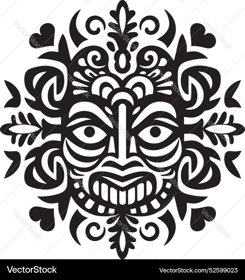 Tribal Treasures Dayak Pattern Logo Showcasing Vector Image 