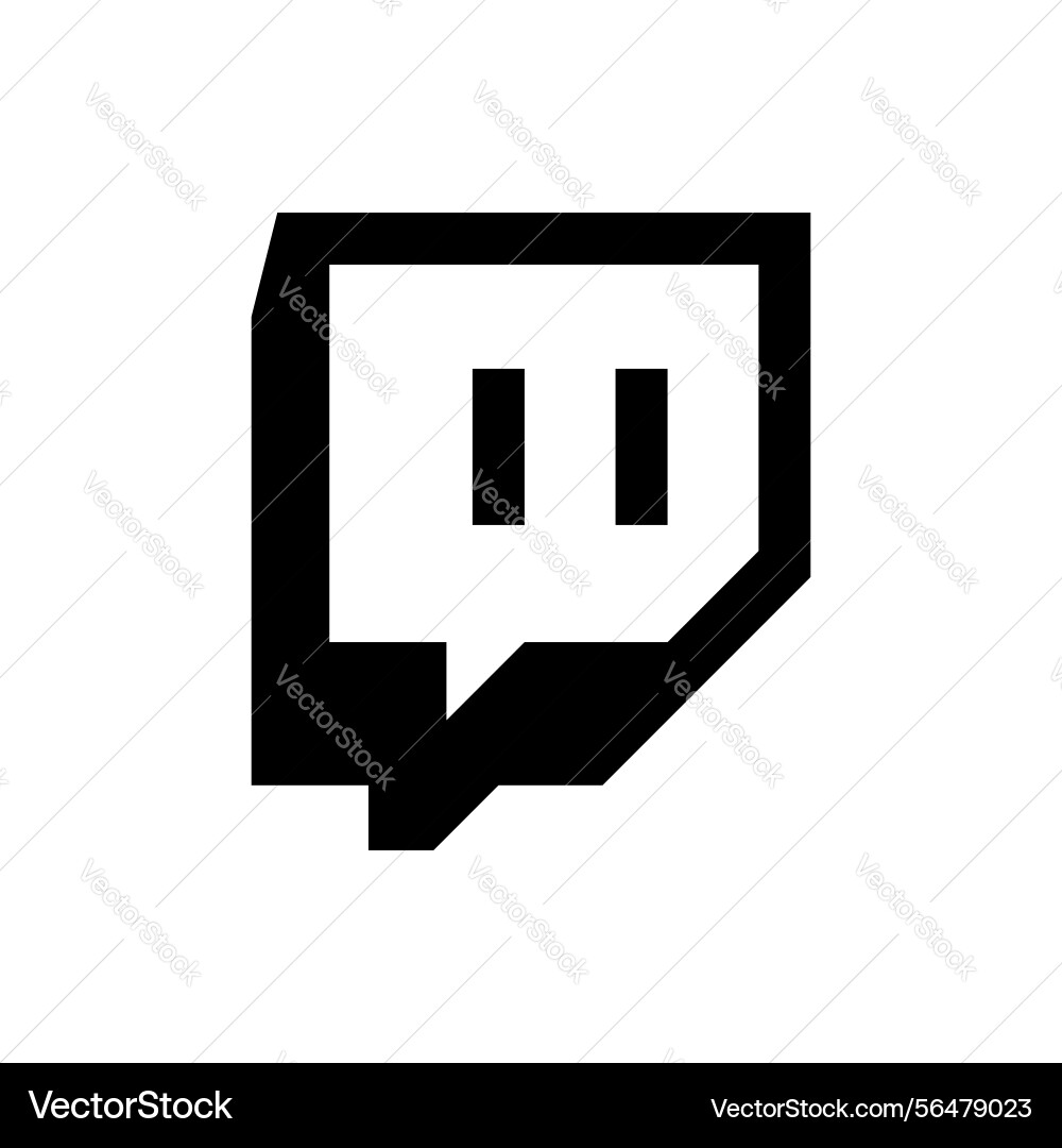 Twitch icon black logo app editable svg Royalty Free Vector