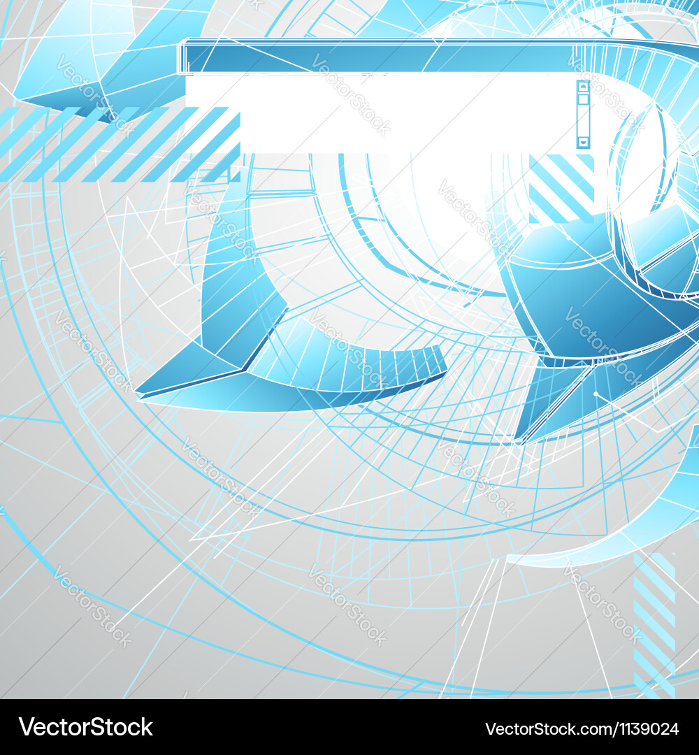 Abstract futuristic 3d high tech design Royalty Free Vector