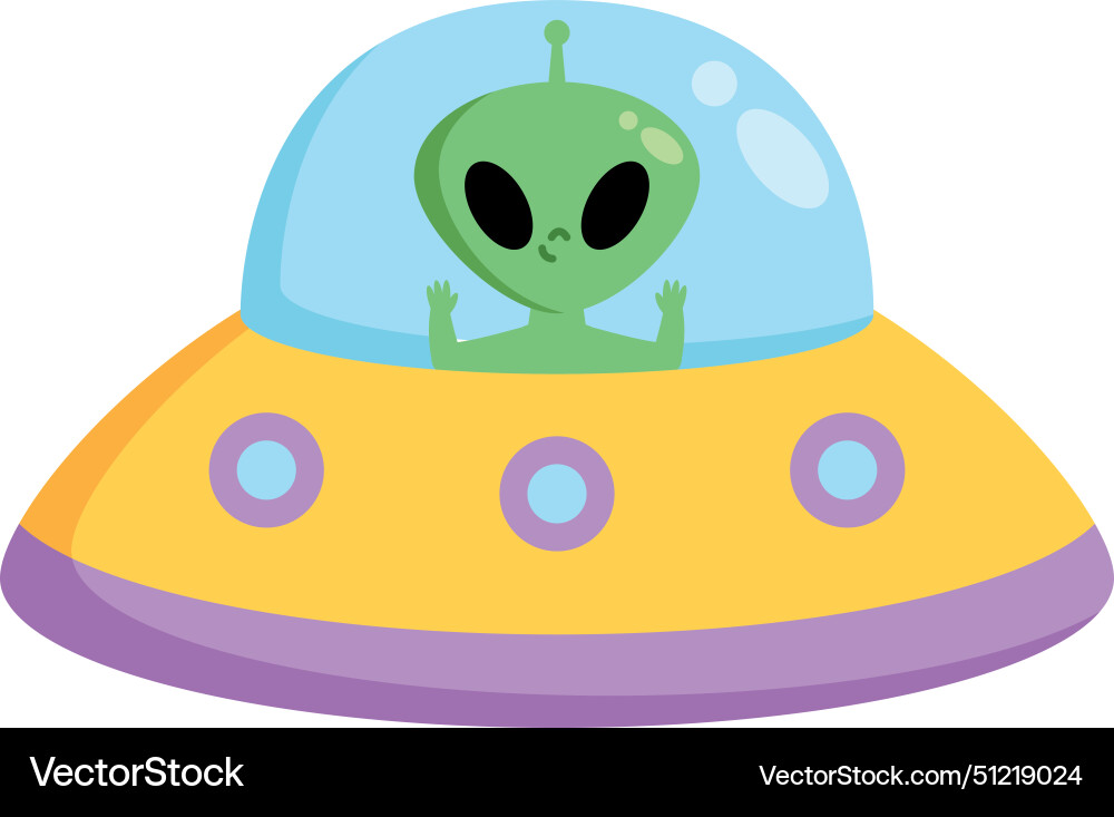 Alien driving ufo Royalty Free Vector Image - VectorStock