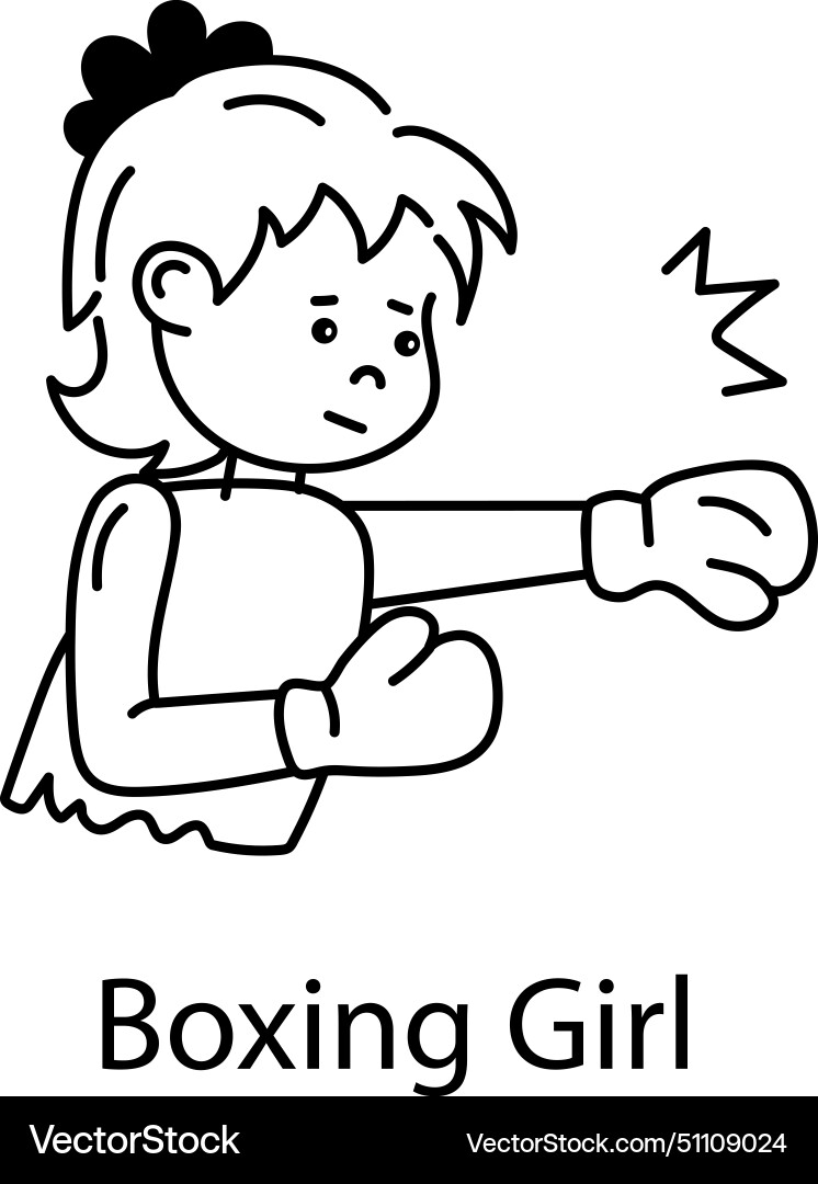 Boxing girl Royalty Free Vector Image - VectorStock