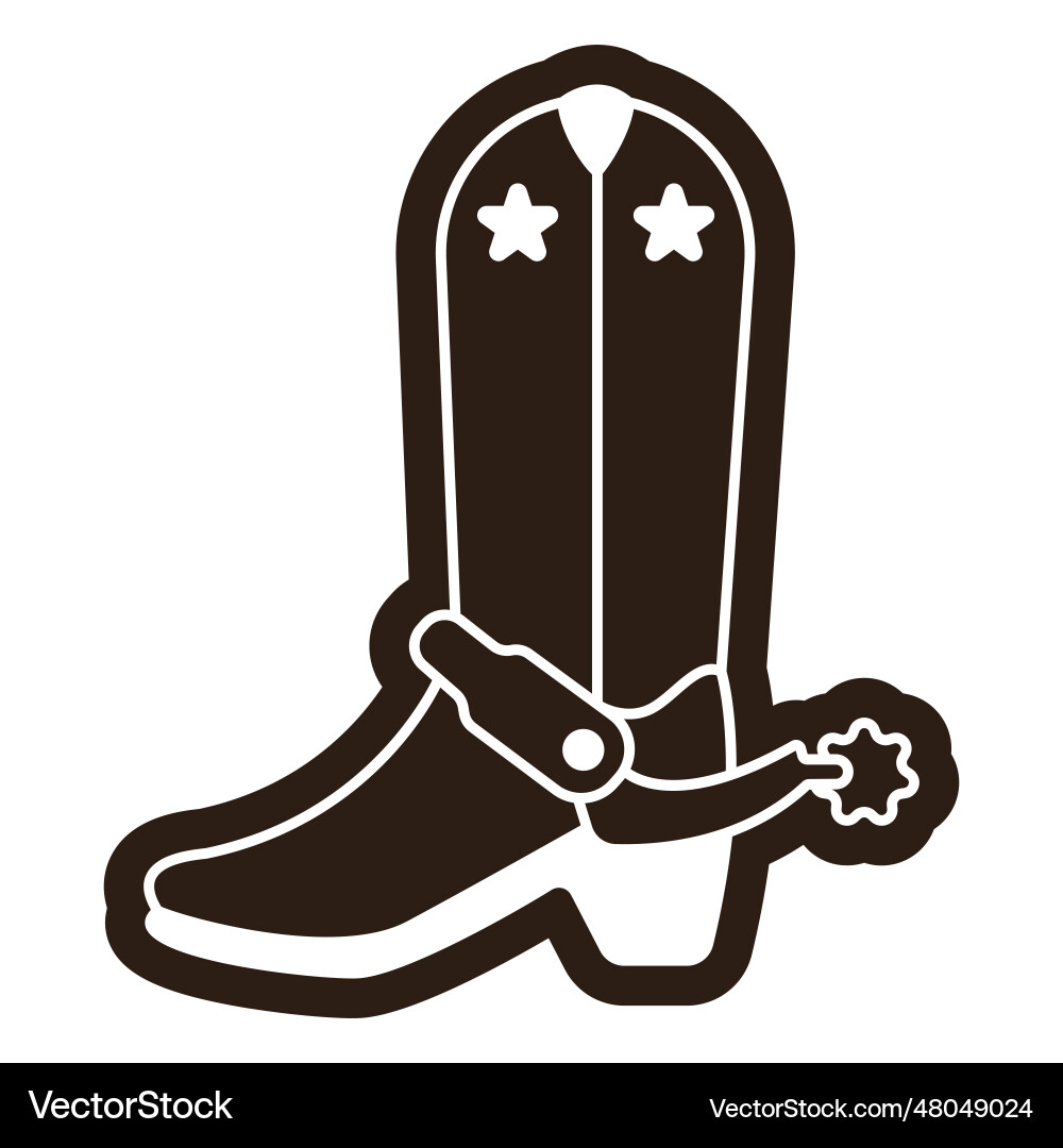 Cowboy boots stars cut out Royalty Free Vector Image